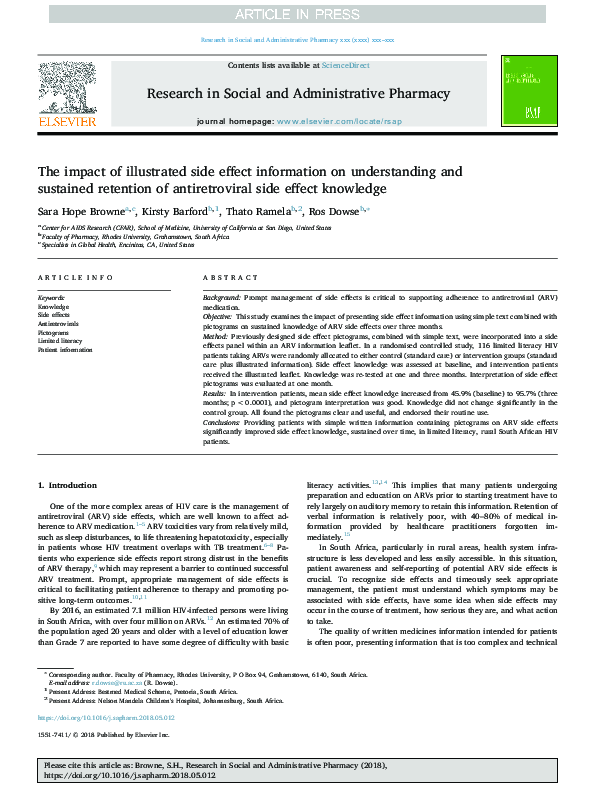 (PDF) The impact of illustrated side effect information on ...