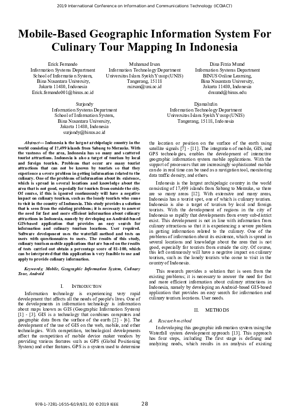 (PDF) Mobile-Based Geographic Information System For Culinary Tour ...