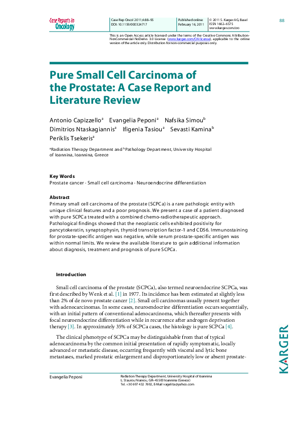 (PDF) Pure Small Cell Carcinoma of the Prostate: A Case Report and ...