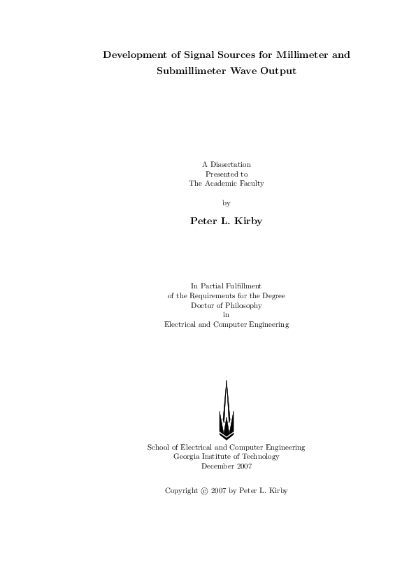 (PDF) Submillimeter Wave Output Approved by