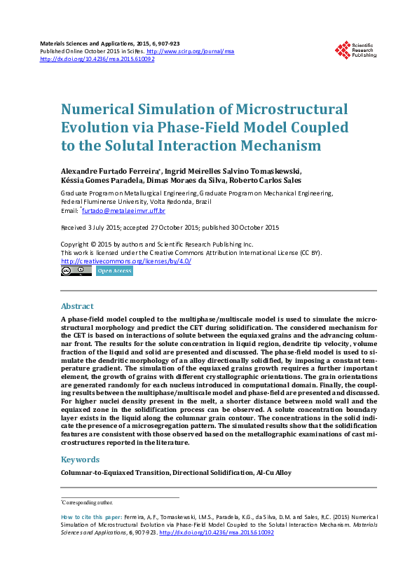 (PDF) Numerical Simulation of Microstructural Evolution via Phase-Field ...