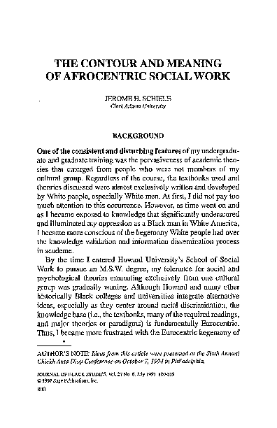 (PDF) The Contour and Meaning of Afrocentric Social Work