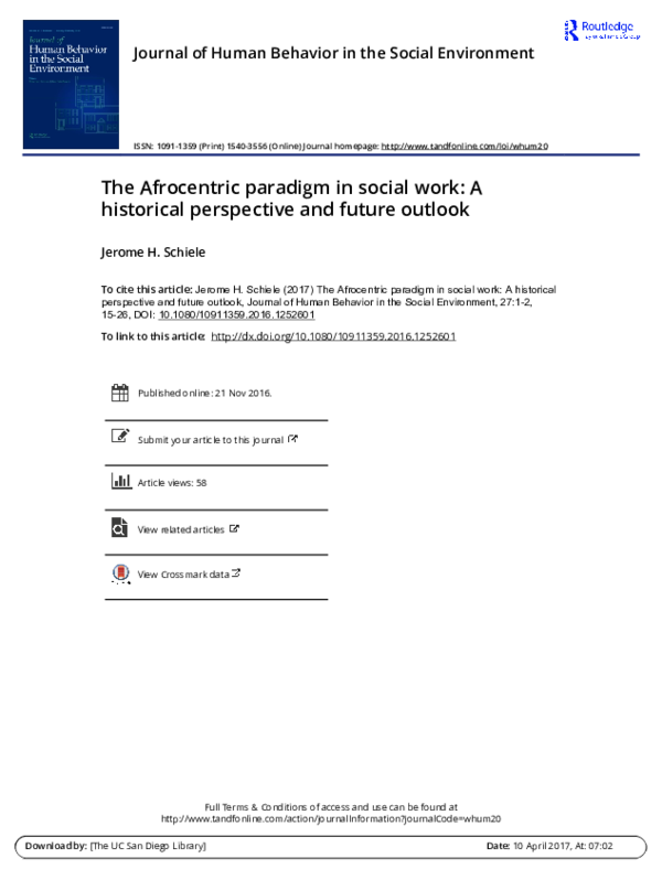 (PDF) The Afrocentric paradigm in social work: A historical perspective ...