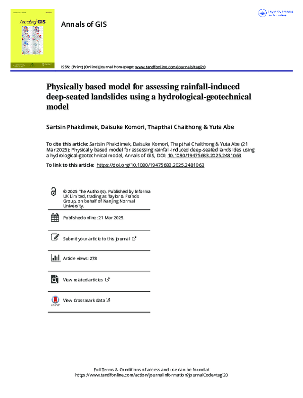 (PDF) Physically based model for assessing rainfall-induced deep-seated landslides using a ...