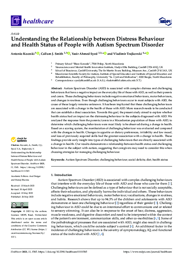 (PDF) Understanding the Relationship between Distress Behaviour and ...