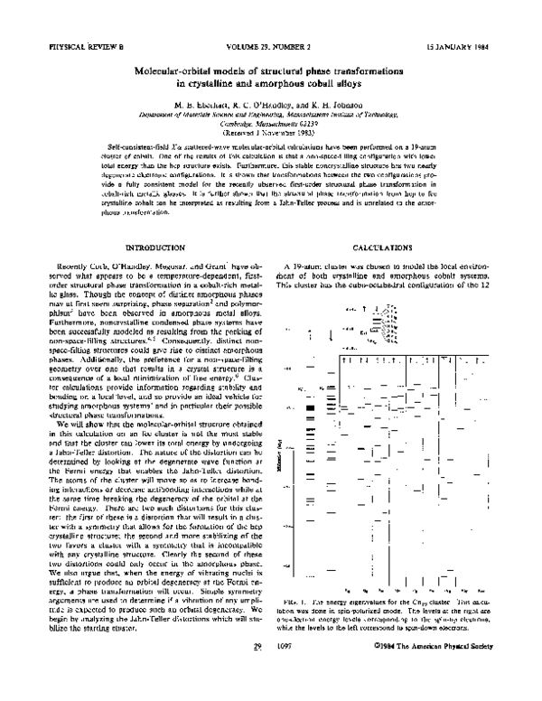 (PDF) Molecular-orbital models of structural phase transformations in crystalline and amorphous ...