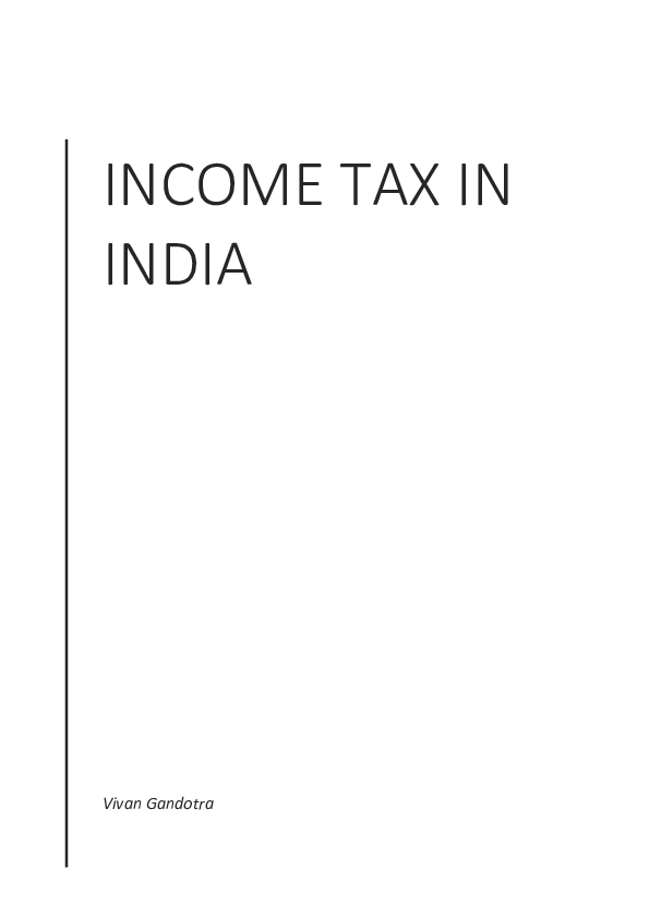 (PDF) Income Tax in India