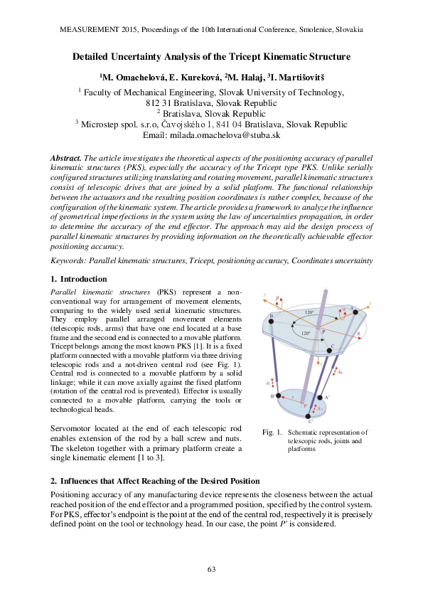 (PDF) Detailed Uncertainty Analysis of the Tricept Kinematic Structure