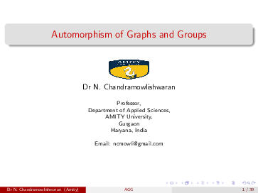 (PDF) Automorphism of Graphs and Groups