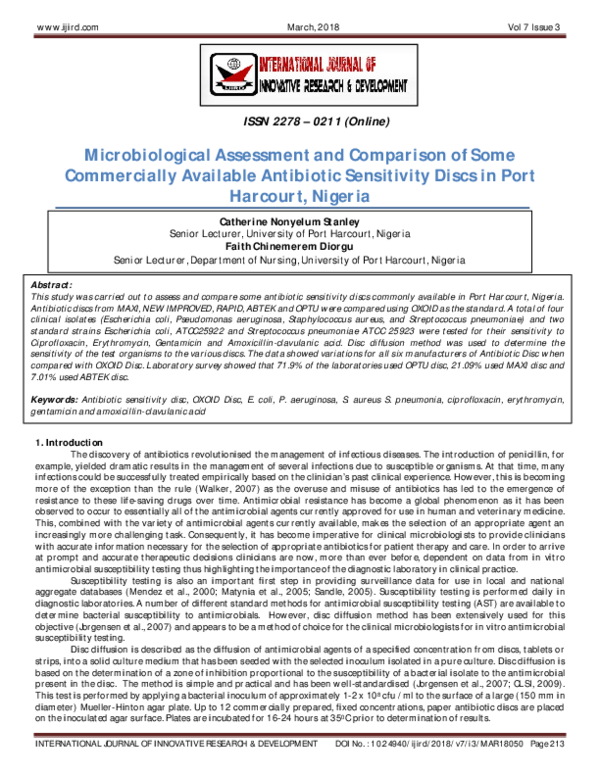 (PDF) Microbiological Assessment and Comparison of Some Commercially ...
