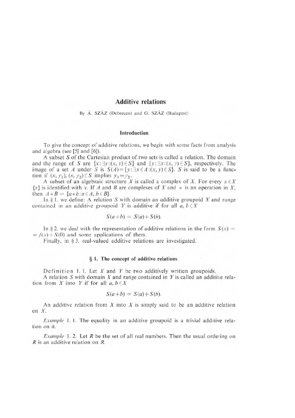 (PDF) Additive relations