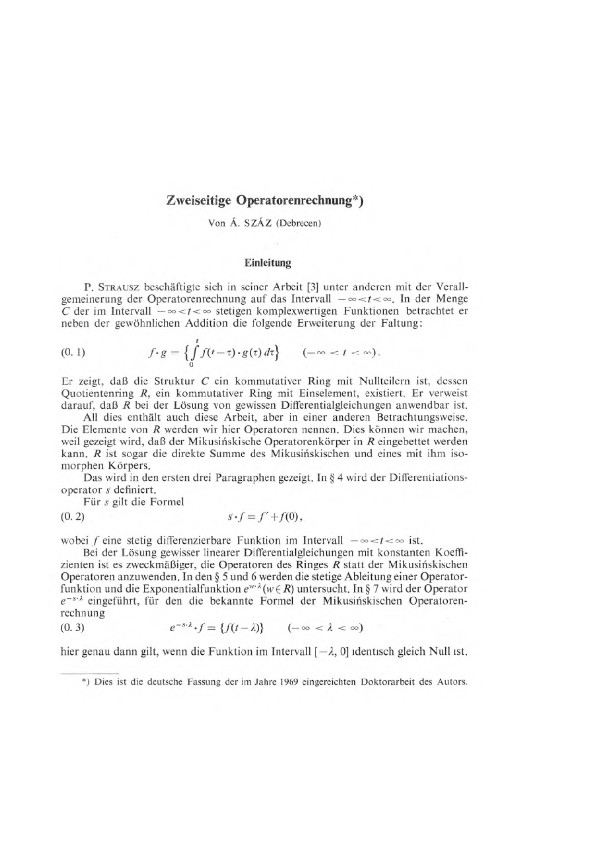 (PDF) Zweiseitige Operatorenrechnung