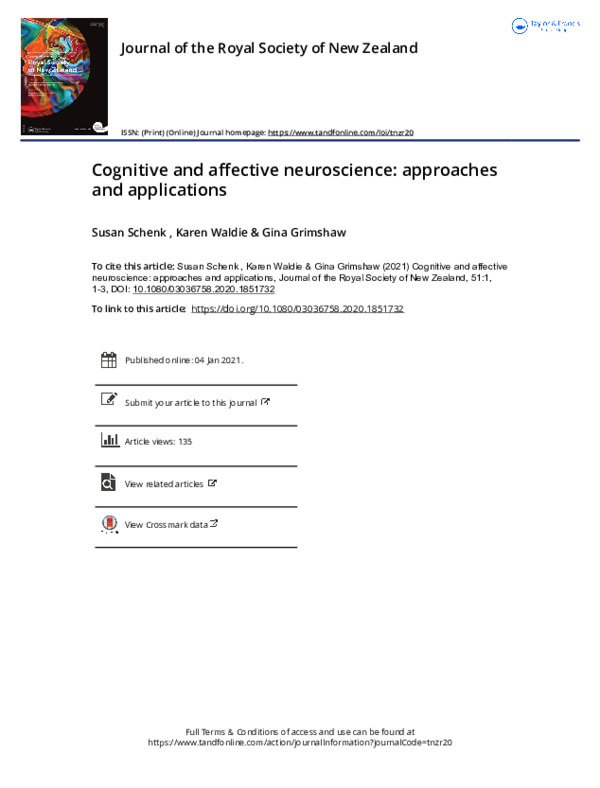 (PDF) Cognitive and affective neuroscience: approaches and applications