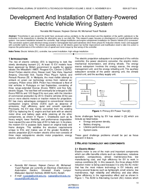(PDF) Development And Installation Of Battery-Powered Electric Vehicle ...