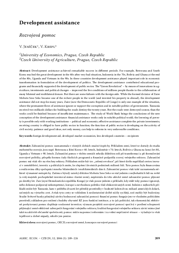 (PDF) Development assistance