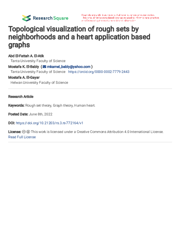 (PDF) Topological visualization of rough sets by neighborhoods and a heart application based graphs