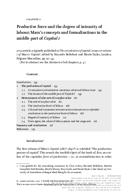 (PDF) Productive force and the degree of intensity of labour; Marx’s ...