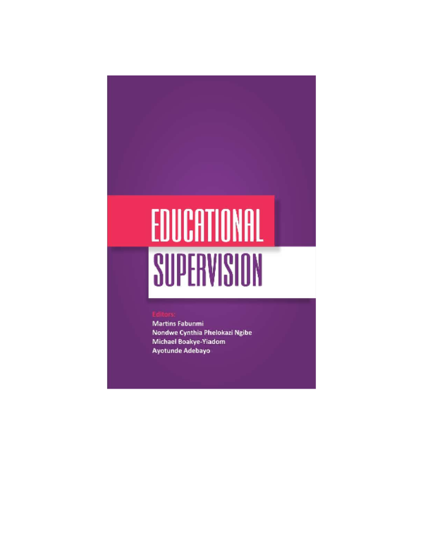 (PDF) EDUCATIONAL SUPERVISION