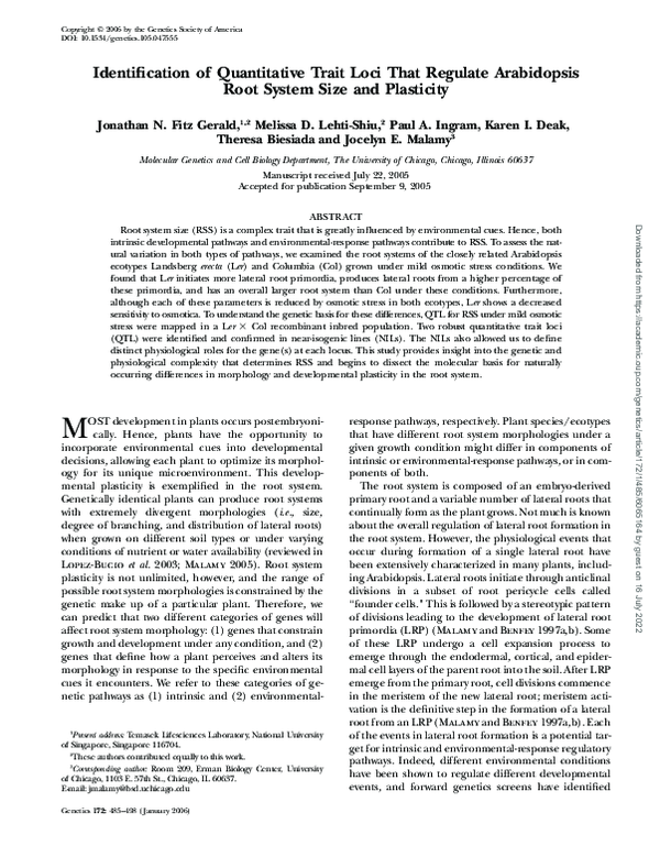 (PDF) Identification of quantitative trait loci that affect endoreduplication in maize endosperm