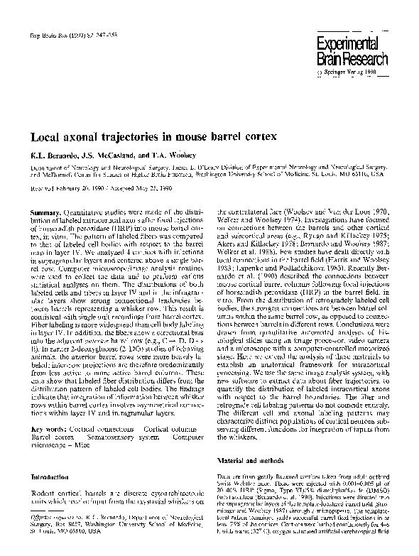 (PDF) Local axonal trajectories in mouse barrel cortex