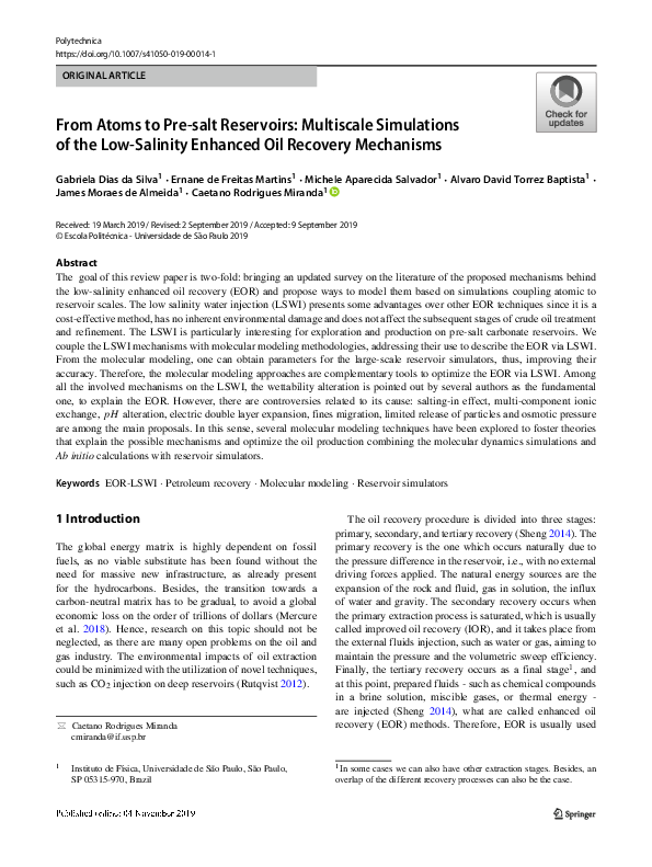 (PDF) From Atoms to Pre-salt Reservoirs: Multiscale Simulations of the Low-Salinity Enhanced Oil ...