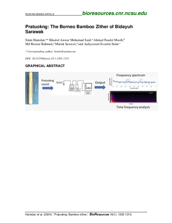 (PDF) Pratuokng: The Borneo bamboo zither of Bidayuh Sarawak