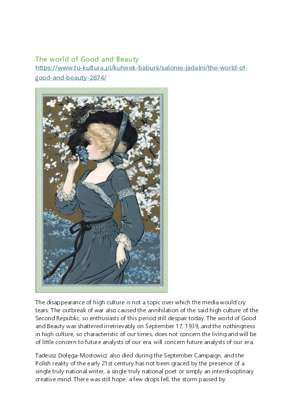 (PDF) The world of Good and Beauty