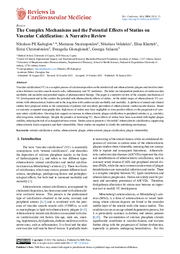 (PDF) The Complex Mechanisms and the Potential Effects of Statins on ...