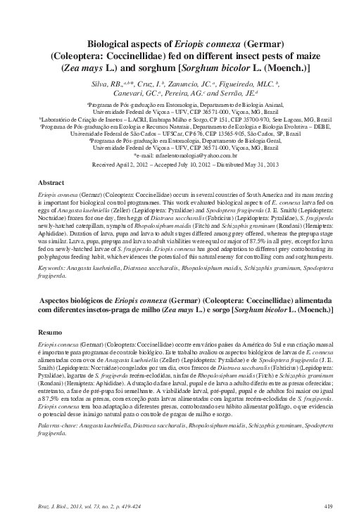 (PDF) Biological aspects of Eriopis connexa (Germar) (Coleoptera ...