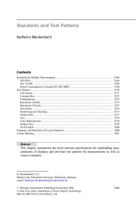 (PDF) Standards and Test Patterns