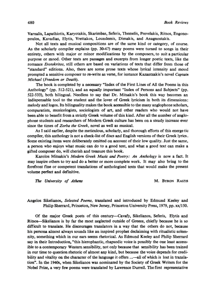 (PDF) Angelos Sikelianos, Selected poems, translated and introduced by ...