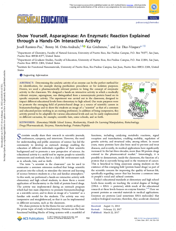(PDF) Show Yourself, Asparaginase: An Enzymatic Reaction Explained ...