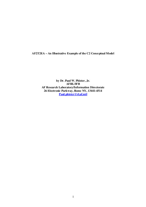 (PDF) AF2T2EA - An Illustrative Example of the C2 Conceptual Model