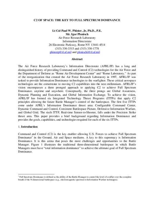 (PDF) C2 of Space: The Key to Full Spectrum Dominance