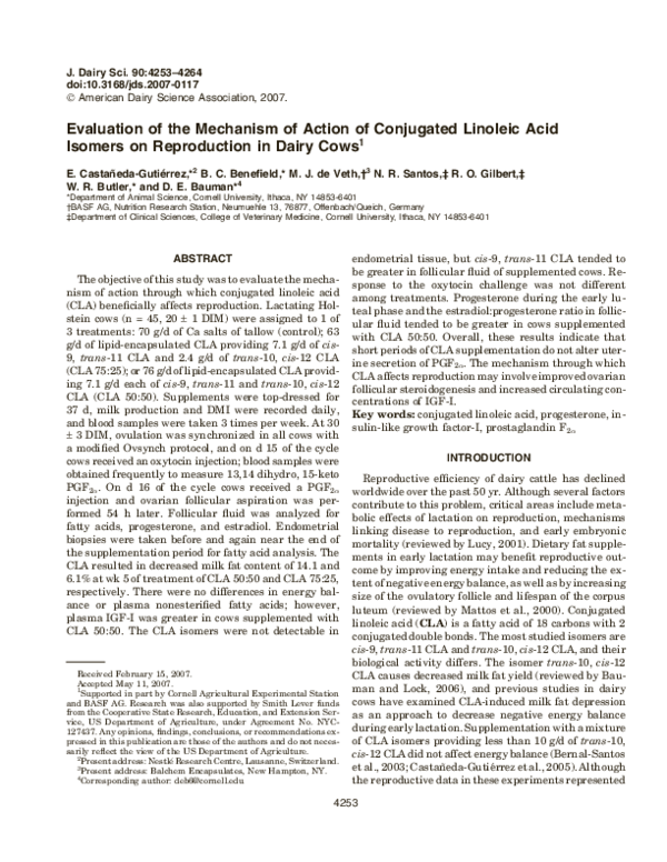 (PDF) Evaluation of the Mechanism of Action of Conjugated Linoleic Acid ...