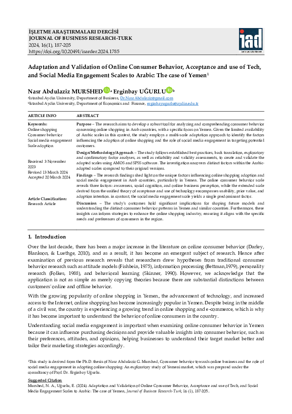 (PDF) Adaptation and Validation of Online Consumer Behavior, Acceptance and use of Tech, and ...