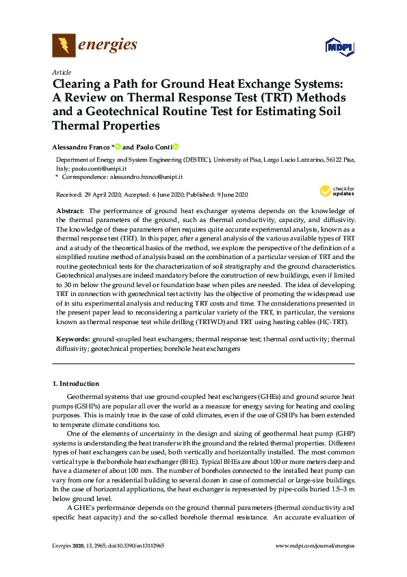 (PDF) Clearing a Path for Ground Heat Exchange Systems: A Review on ...
