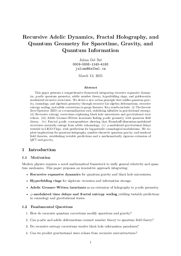 (PDF) Recursive Adelic Dynamics