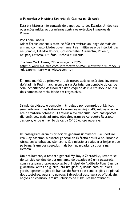 (PDF) A Parceria: A História Secreta da Guerra na Ucrânia - Adam Entous ...