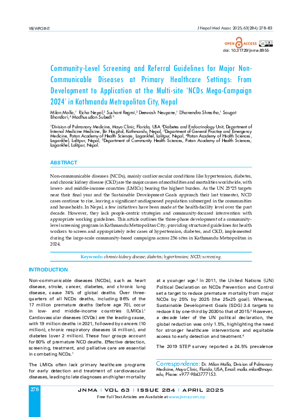 (PDF) Community-Level Screening and Referral Guidelines for Major Non ...