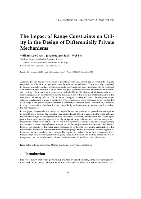 (PDF) The Impact of Range Constraints on Utility in the Design of ...