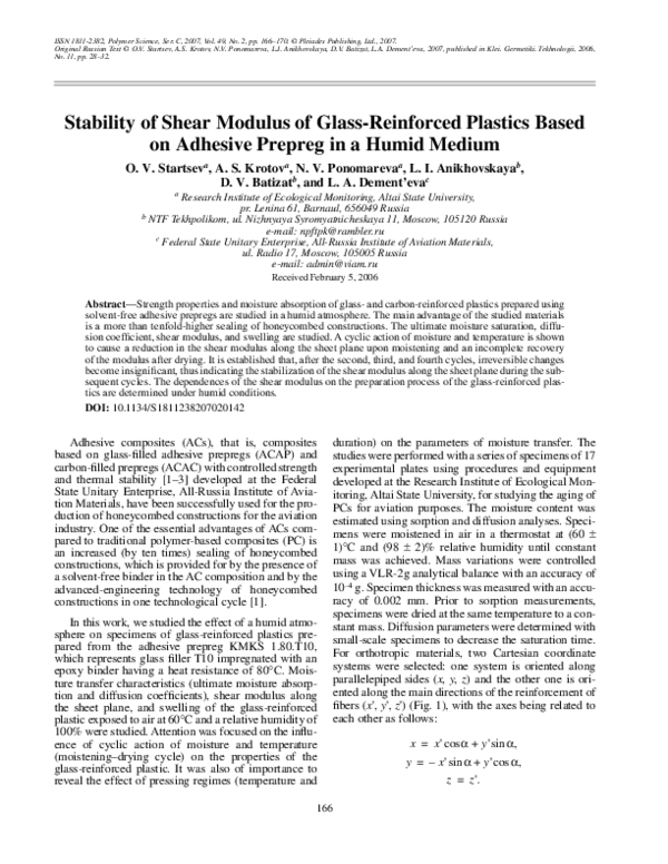 (PDF) Stability of shear modulus of glass-reinforced plastics based on ...
