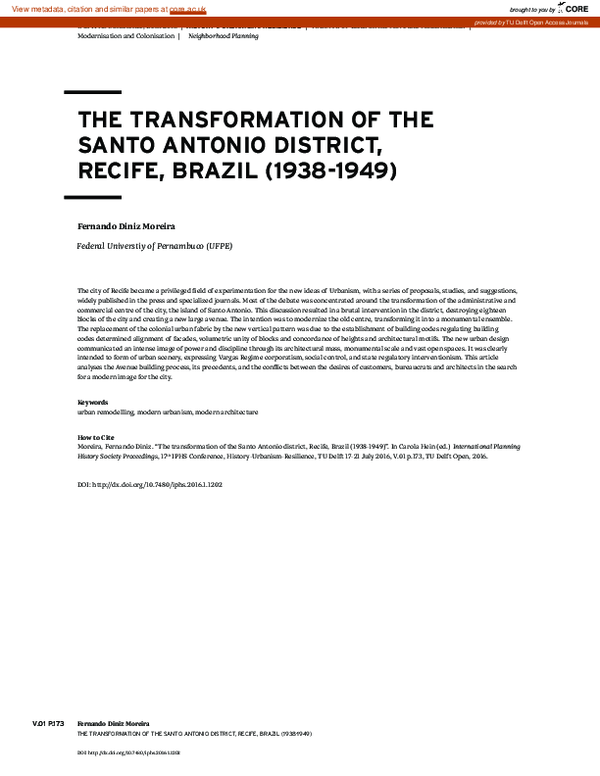 (PDF) The Transformation of the Santo Antonio District, in Recife ...