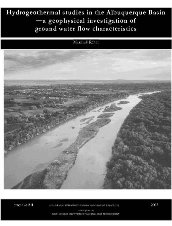 (PDF) Hydrogeothermal studies in the Albuquerque Basin--a geophysical ...
