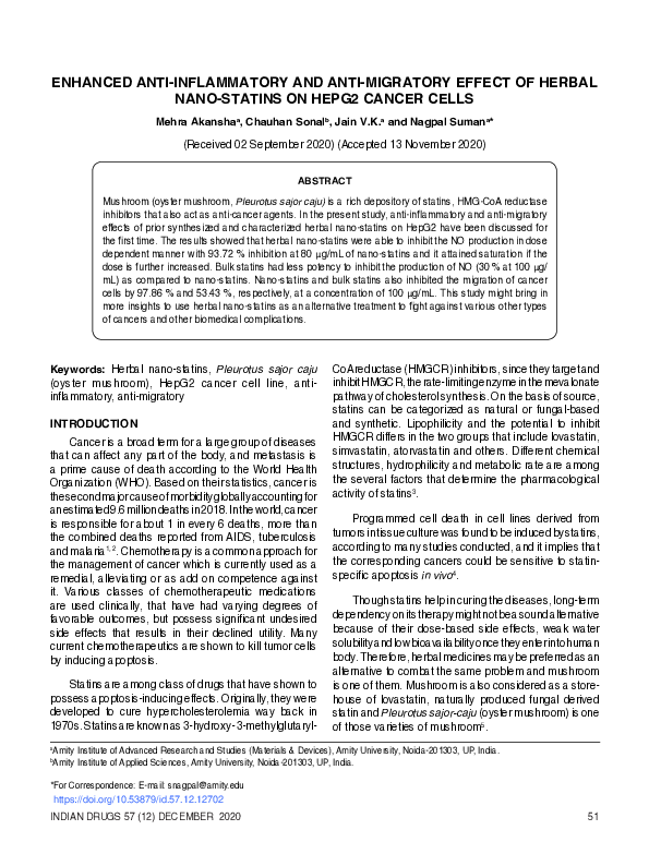 (PDF) Enhanced Anti-Inflammatory and Anti-Migratory Effect of Herbal ...