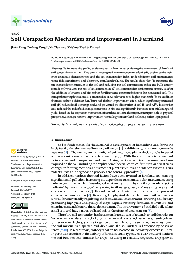 (PDF) Soil Compaction Mechanism and Improvement in Farmland