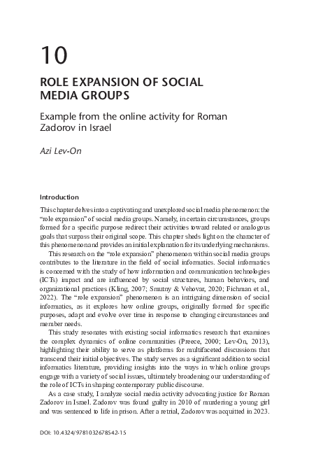 (PDF) ROLE EXPANSION OF SOCIAL MEDIA GROUPS Example from the online ...