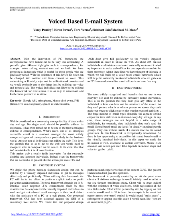 (PDF) Voiced Based E-mail System