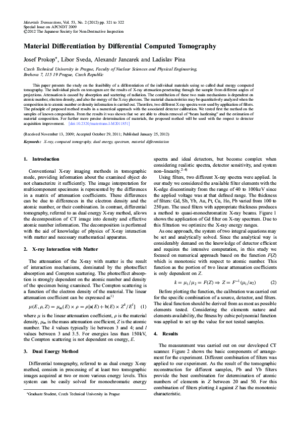 (PDF) Material Differentiation by Differential Computed Tomography