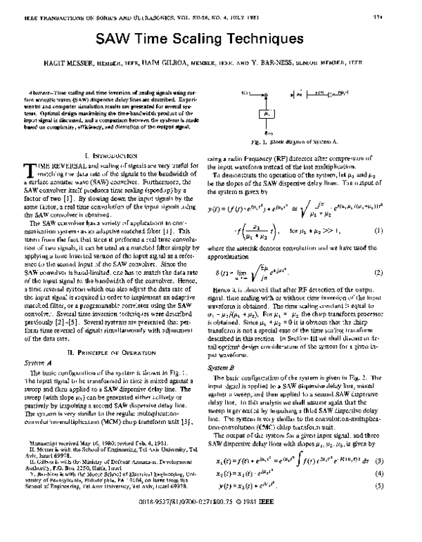 (PDF) SAW Time Scaling Techniques